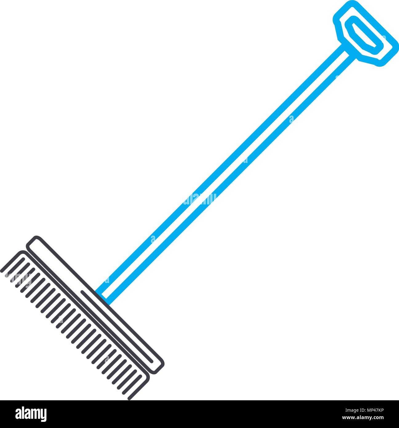 Rake linear icon concept. Rake line vector sign, symbol, illustration ...