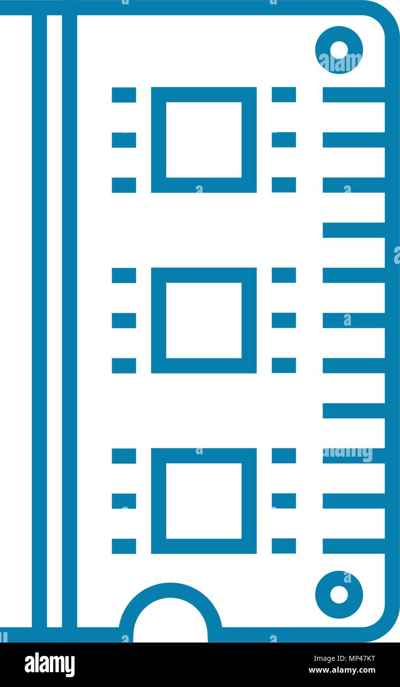 Ram module linear icon concept. Ram module line vector sign, symbol ...