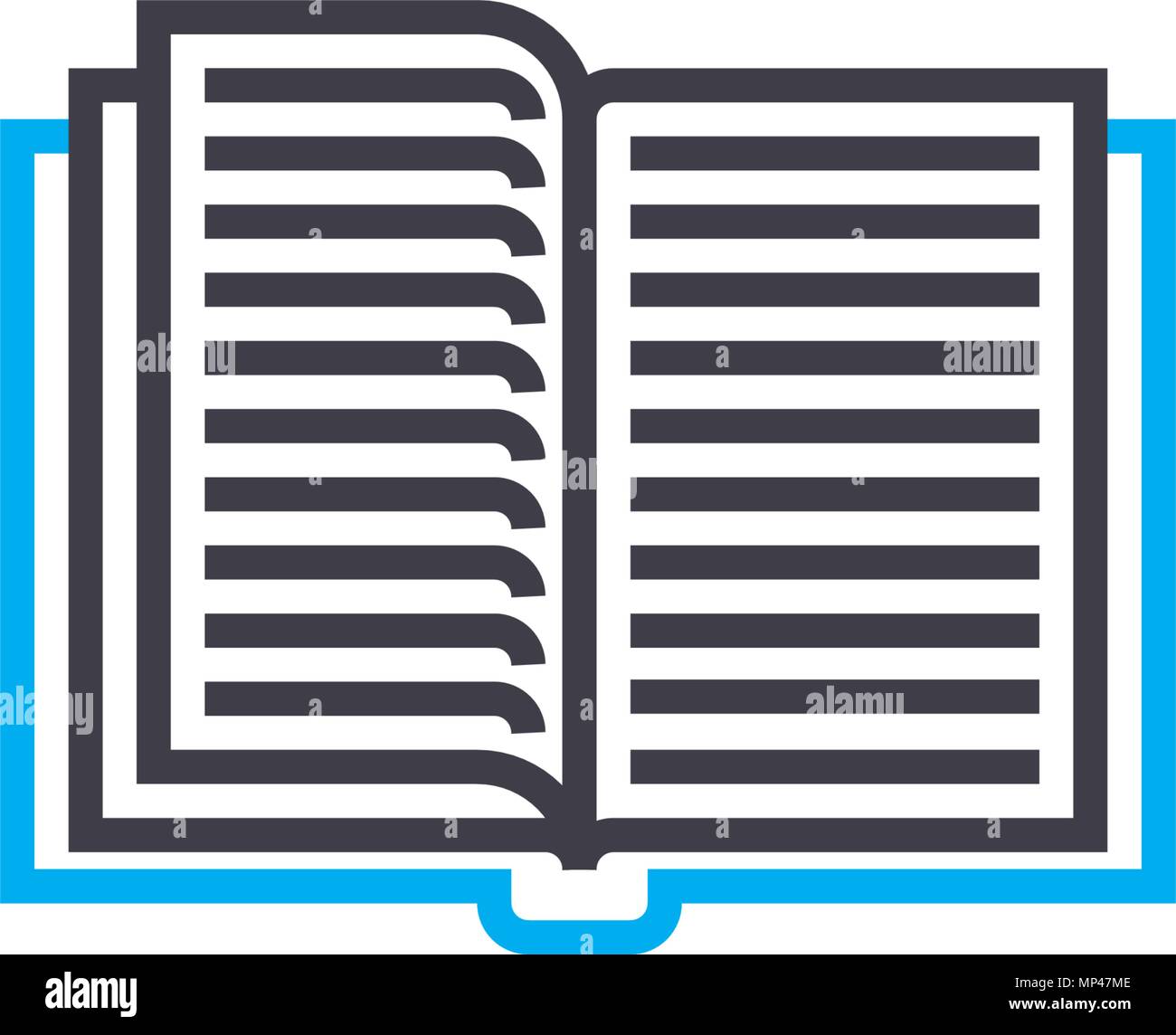 Reading fiction linear icon concept. Reading fiction line vector sign ...