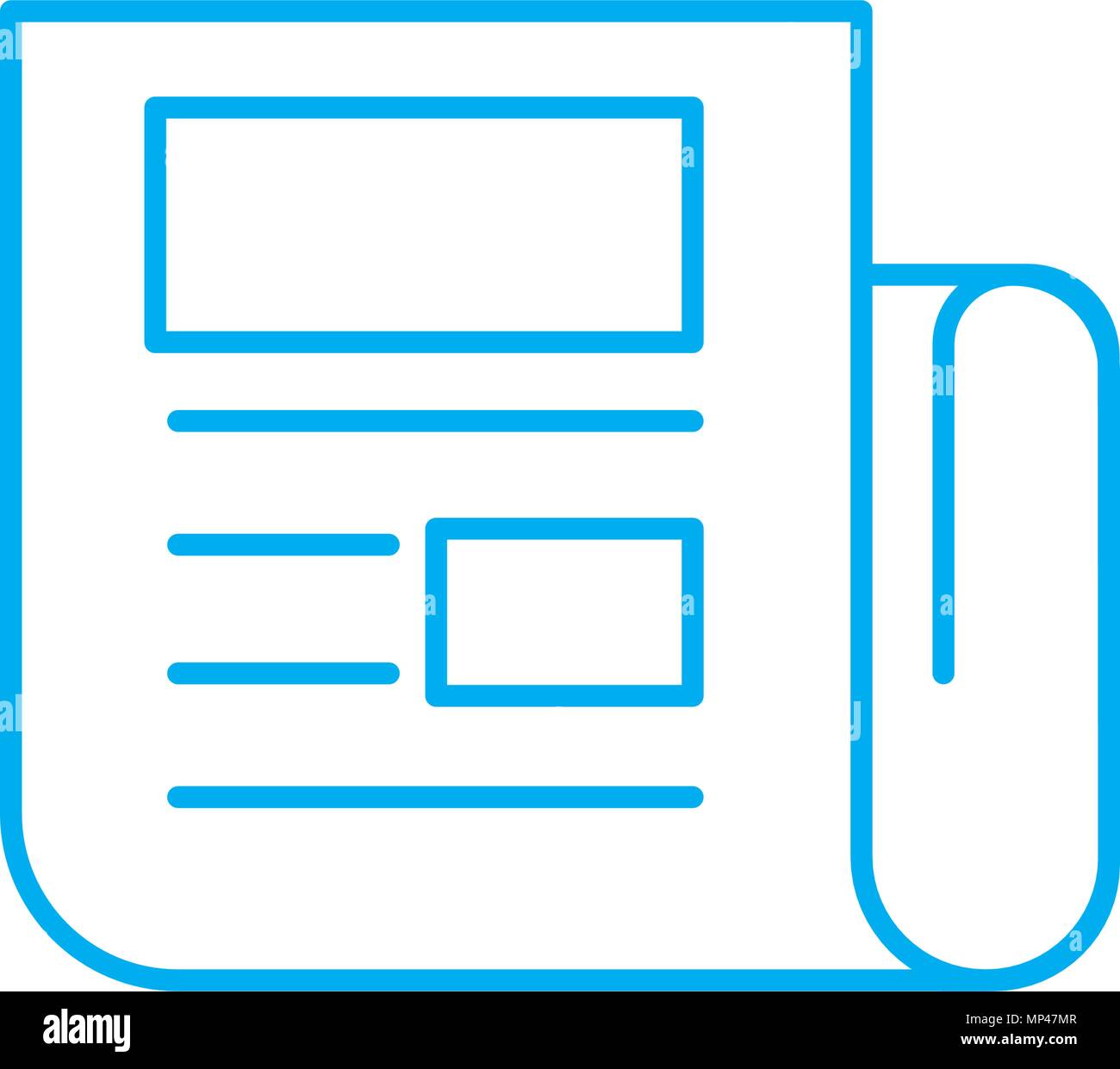 Received fax linear icon concept. Received fax line vector sign, symbol ...