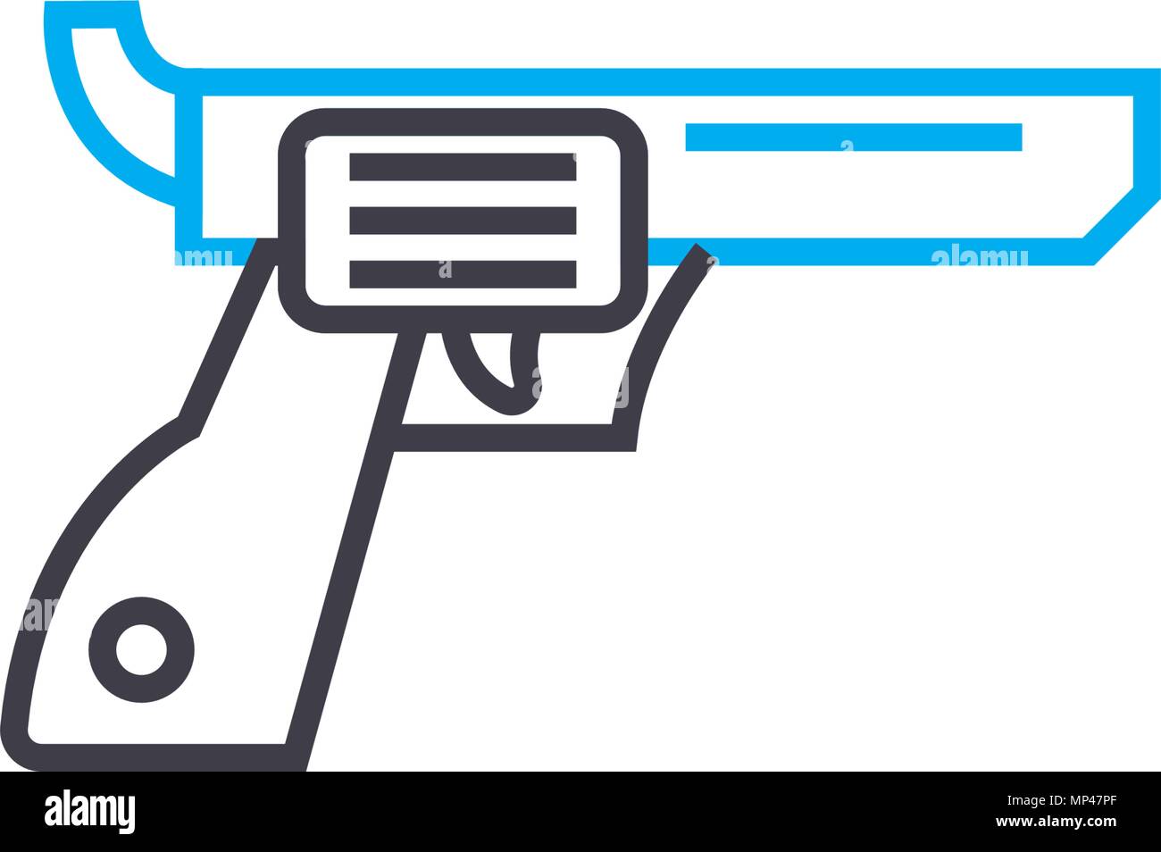 Revolver linear icon concept. Revolver line vector sign, symbol ...