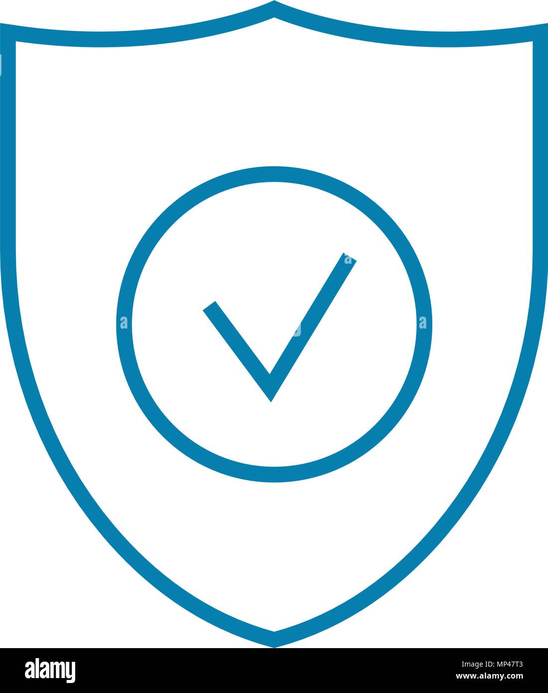 Safe web resource linear icon concept. Safe web resource line vector ...