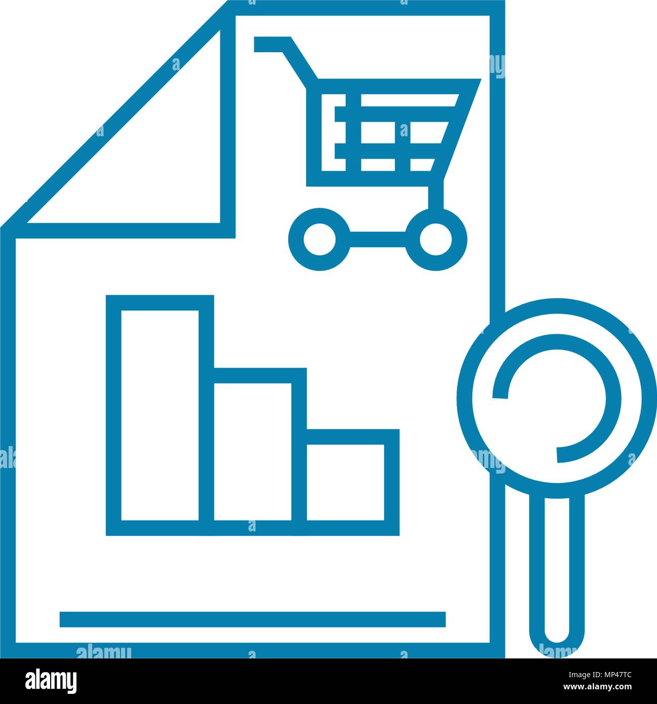 Sales analytics linear icon concept. Sales analytics line vector sign ...