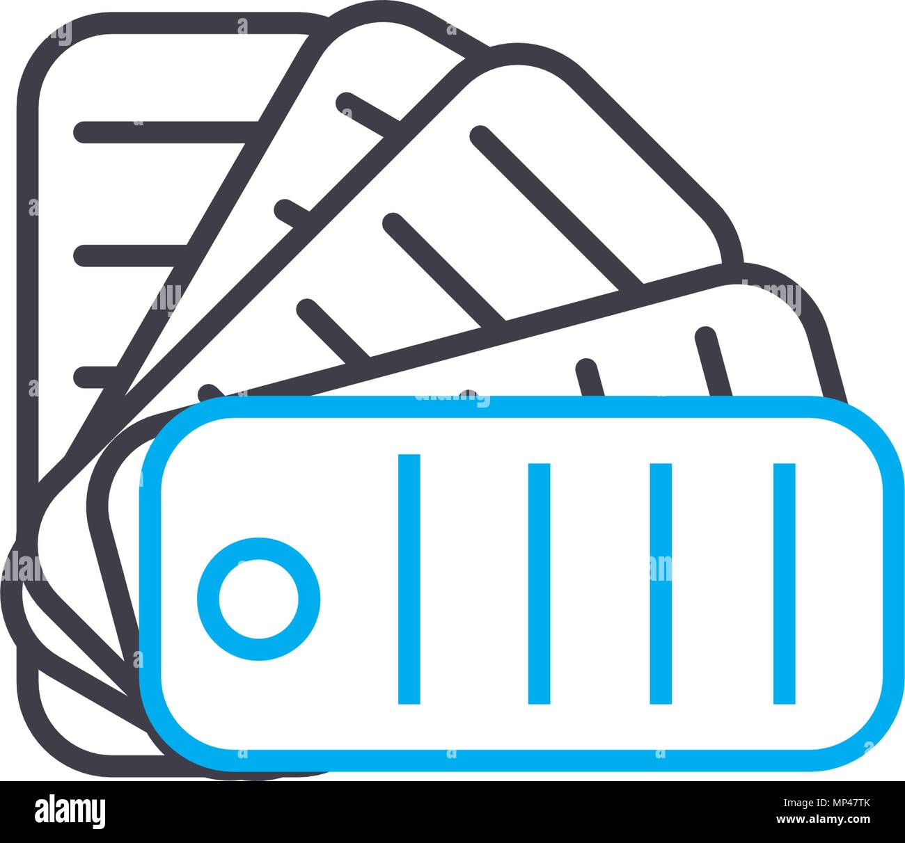 Samples of materials linear icon concept. Samples of materials line ...