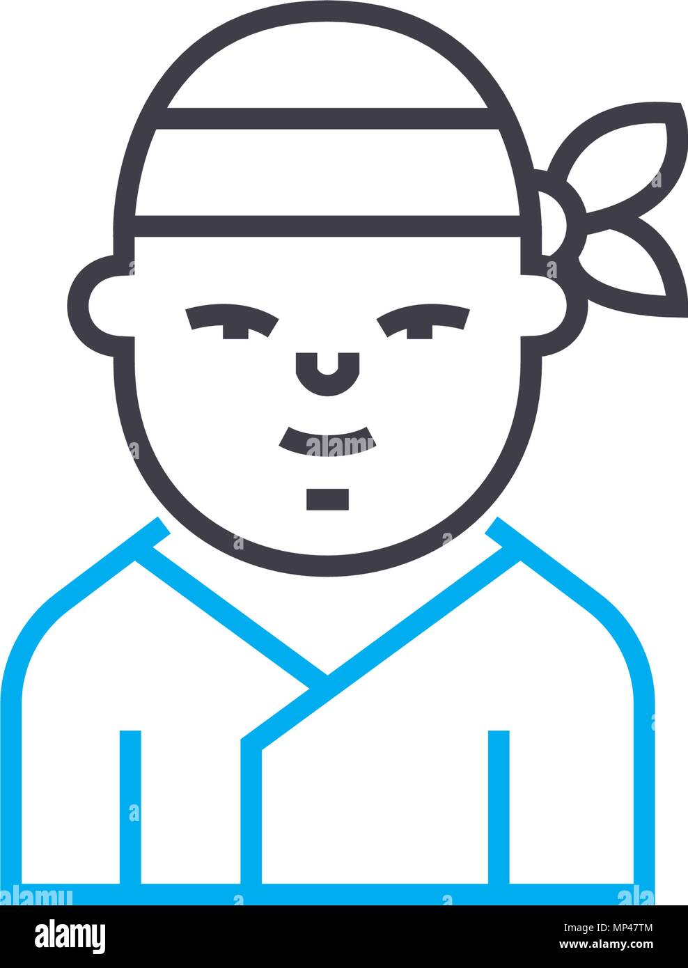 Samurai linear icon concept. Samurai line vector sign, symbol ...