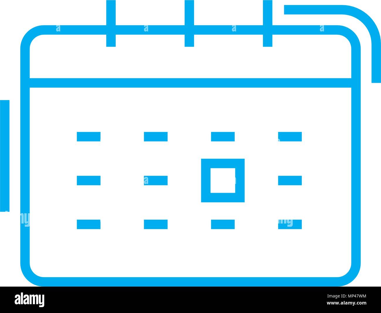 Scheduling events linear icon concept. Scheduling events line vector ...