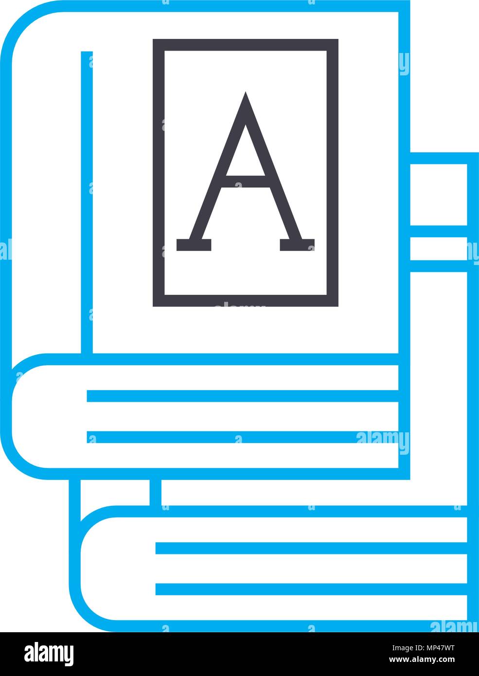 School books linear icon concept. School books line vector sign, symbol ...