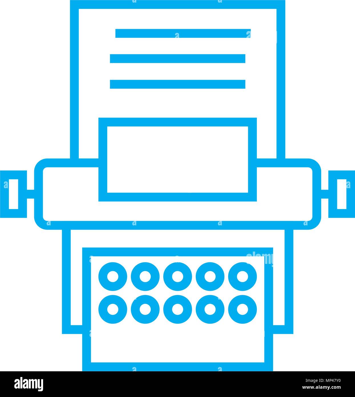 Secretarial work linear icon concept. Secretarial work line vector sign ...