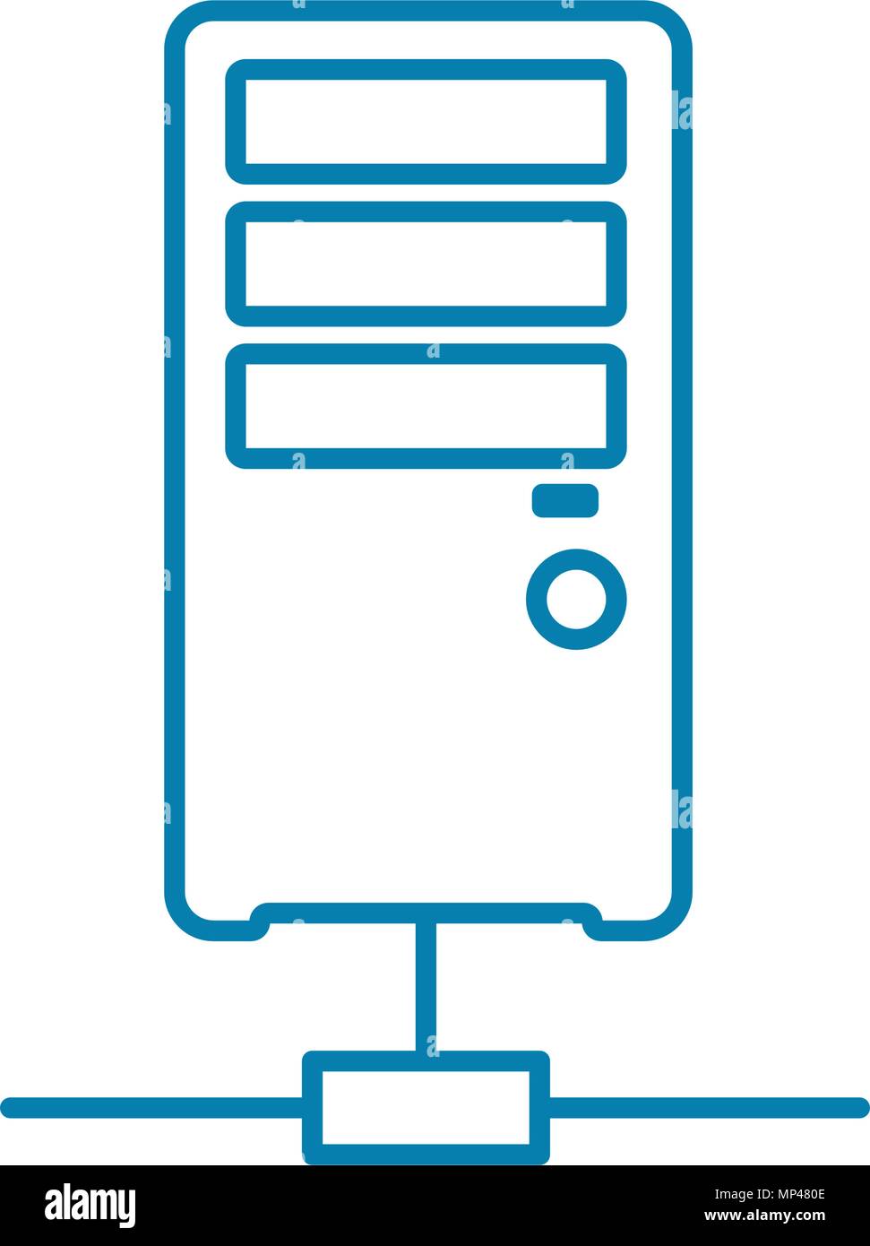Server node linear icon concept. Server node line vector sign, symbol ...