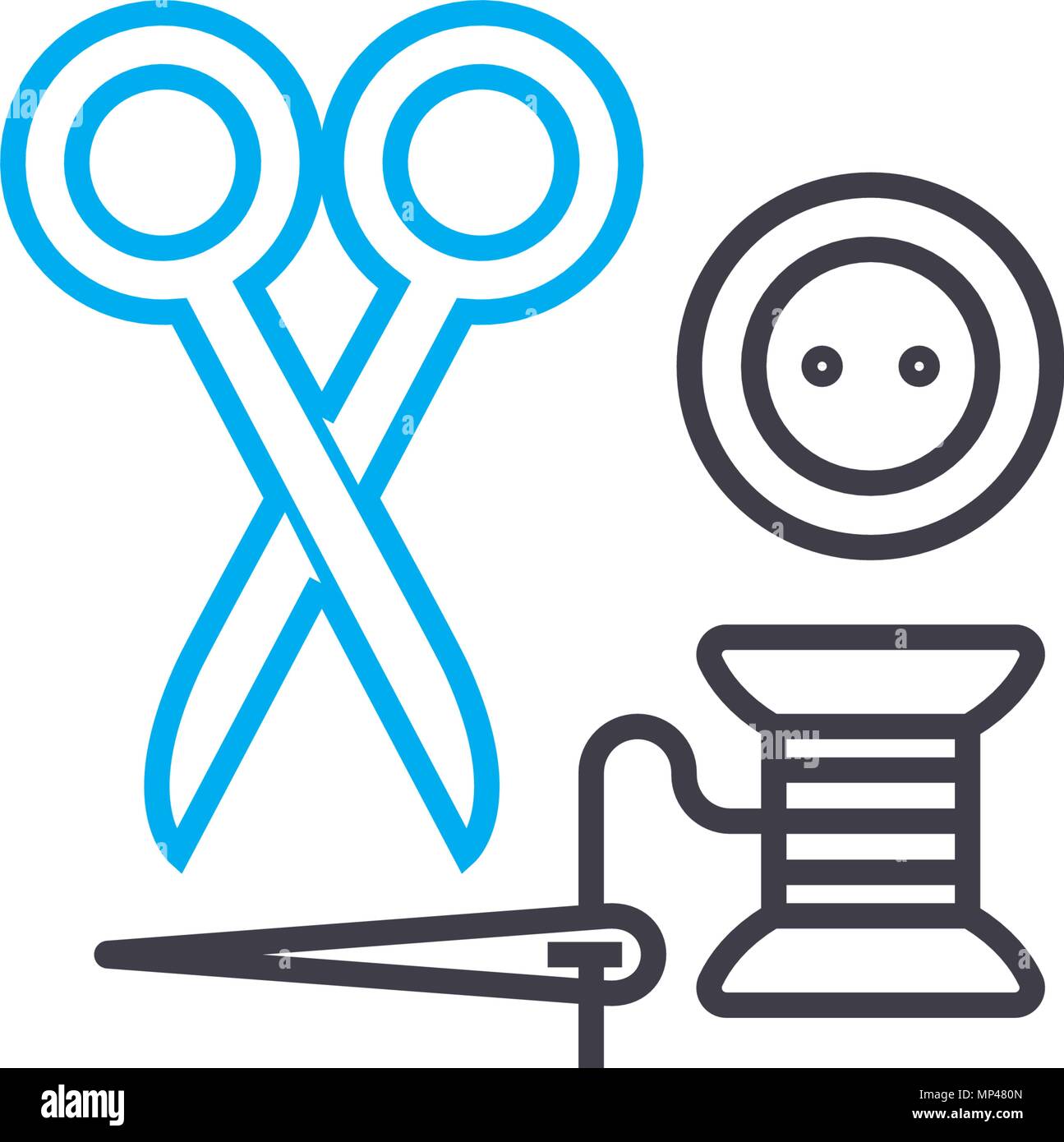 Sewing linear icon concept. Sewing line vector sign, symbol ...