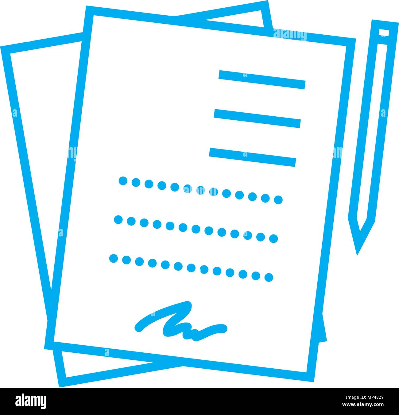 Signed documents linear icon concept. Signed documents line vector sign ...