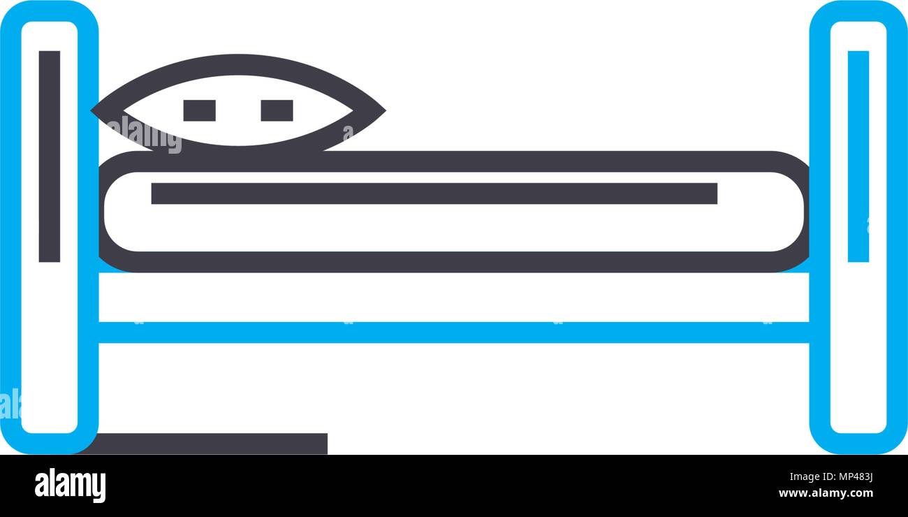 Single bed linear icon concept. Single bed line vector sign, symbol ...