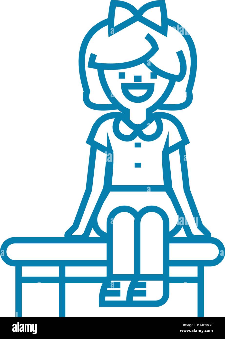 Sitting games linear icon concept. Sitting games line vector sign ...