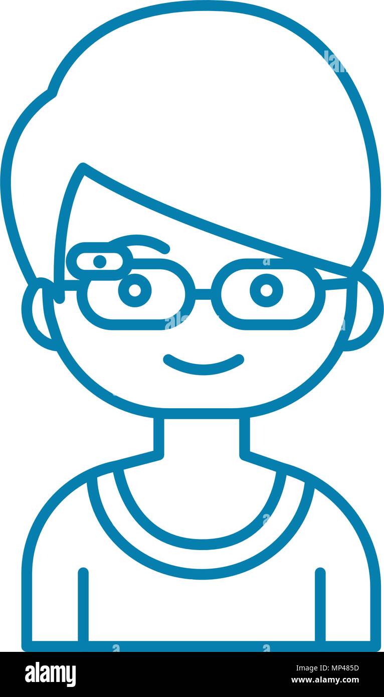 Smart child linear icon concept. Smart child line vector sign, symbol ...