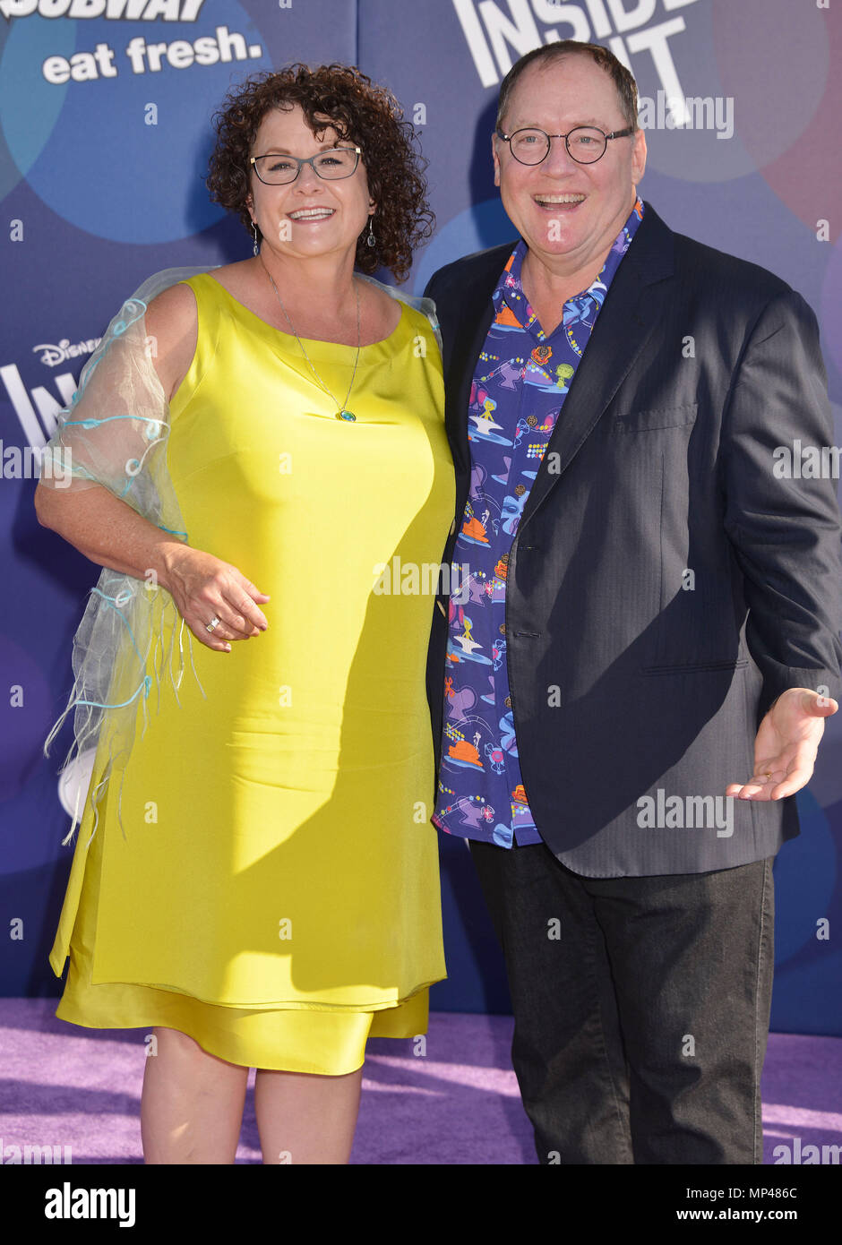 John Lasseter, Nancy Lasseter 153 at the Inside Out Premiere at the El ...