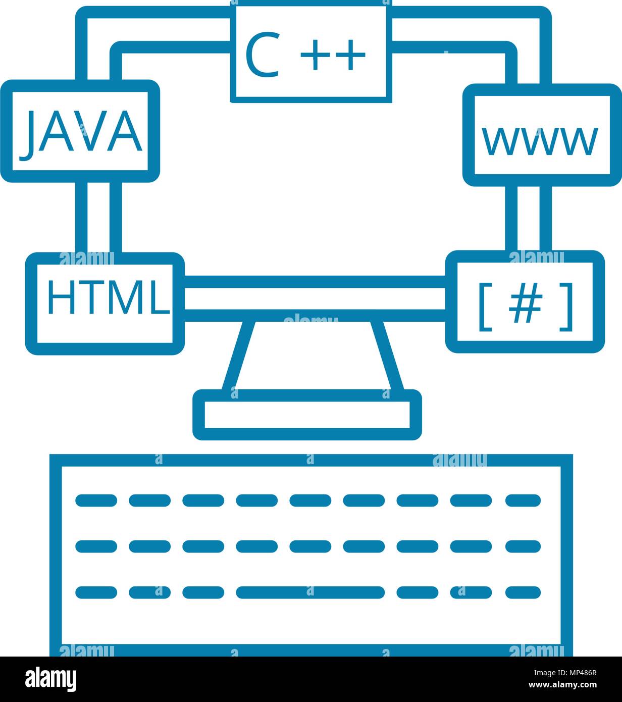 Software environment linear icon concept. Software environment line ...