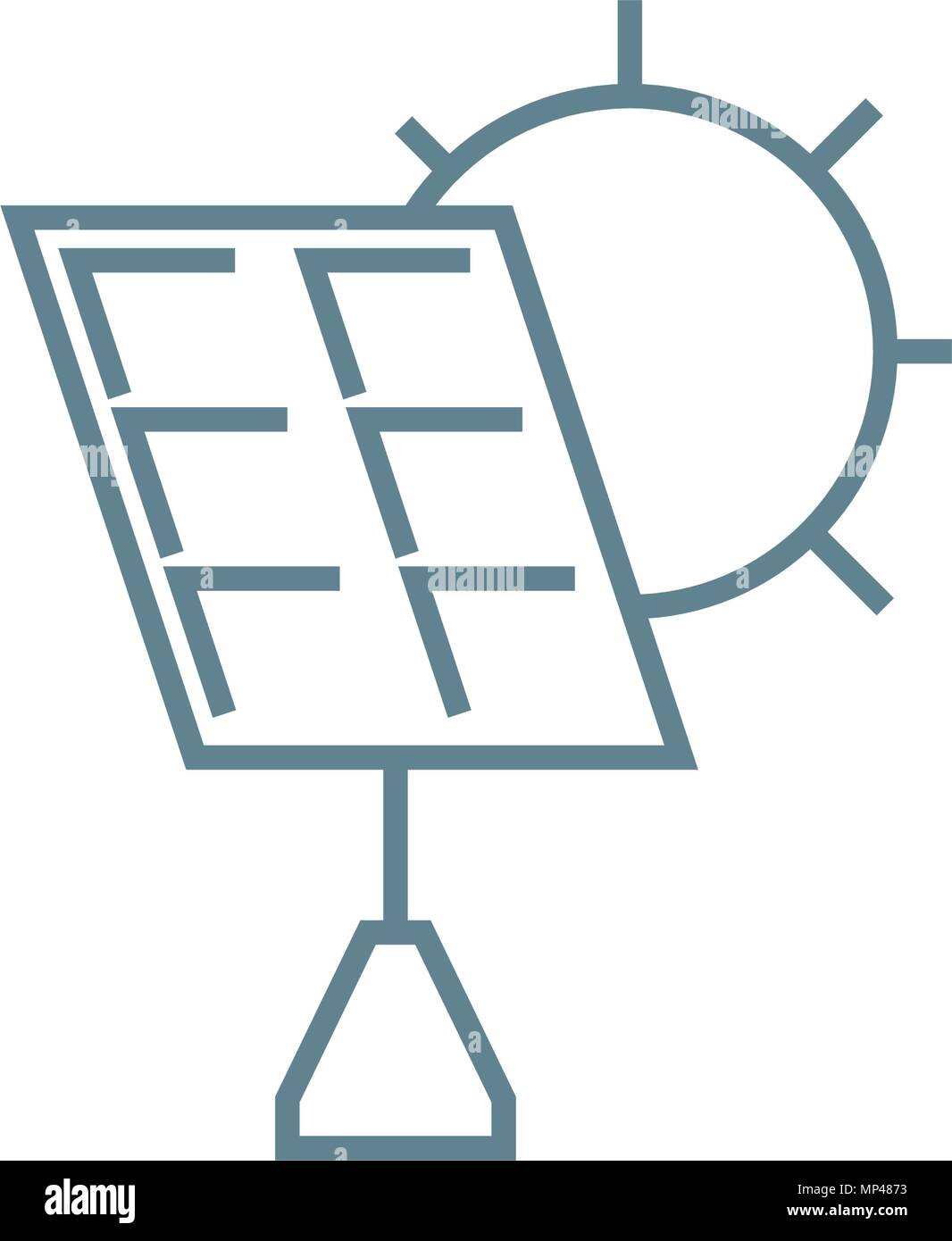 Solar panels linear icon concept. Solar panels line vector sign, symbol ...