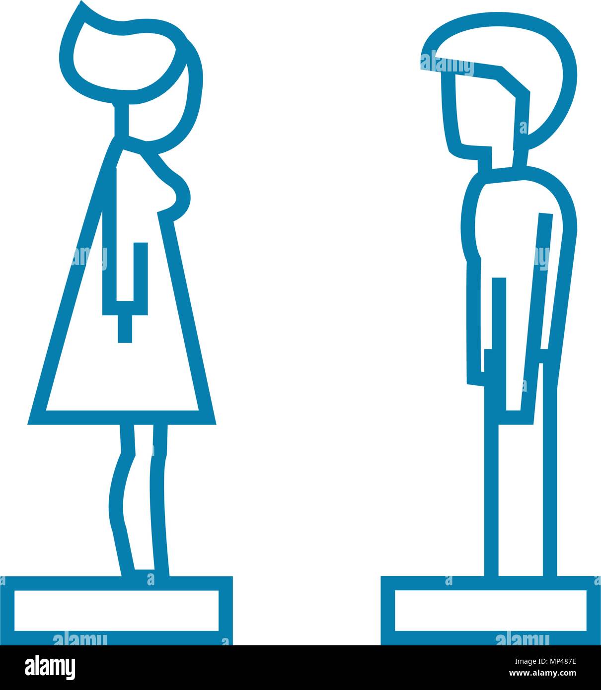 Sorting out relations linear icon concept. Sorting out relations line ...