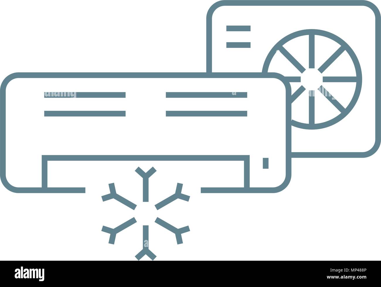 Split system linear icon concept. Split system line vector sign, symbol ...