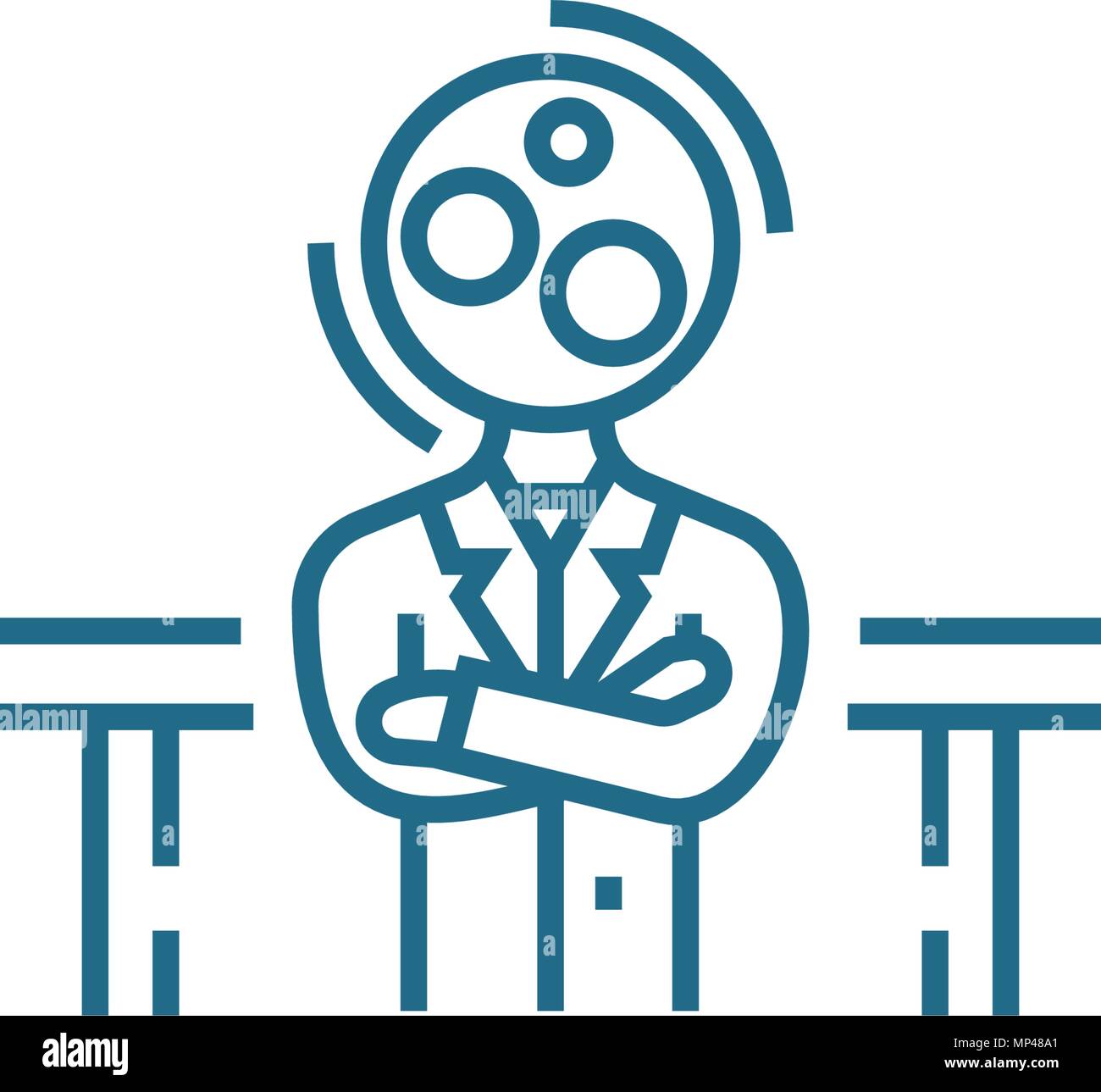 State of confusion linear icon concept. State of confusion line vector ...