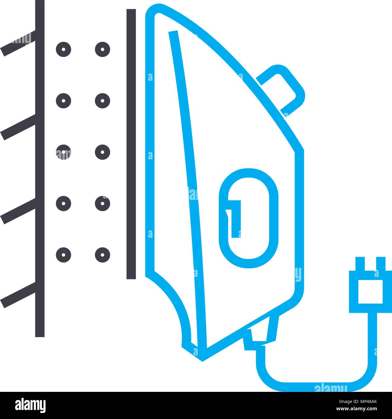 Steam ironing linear icon concept. Steam ironing line vector sign ...