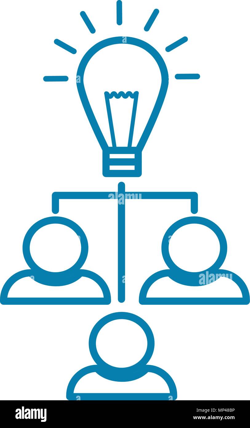 Structure of the company linear icon concept. Structure of the company ...
