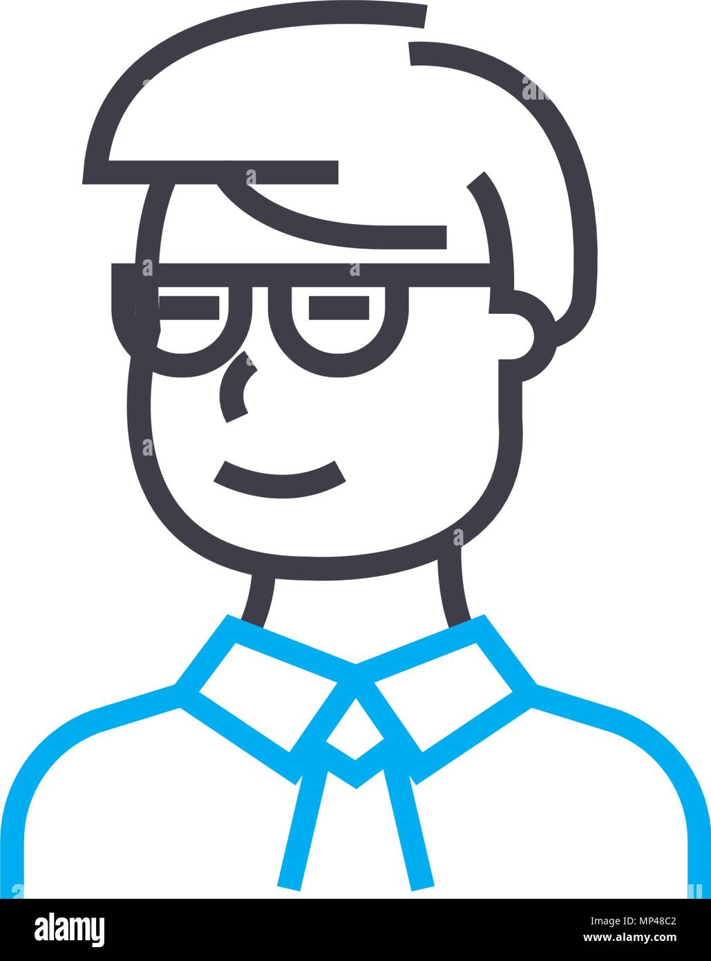 Student age linear icon concept. Student age line vector sign, symbol ...