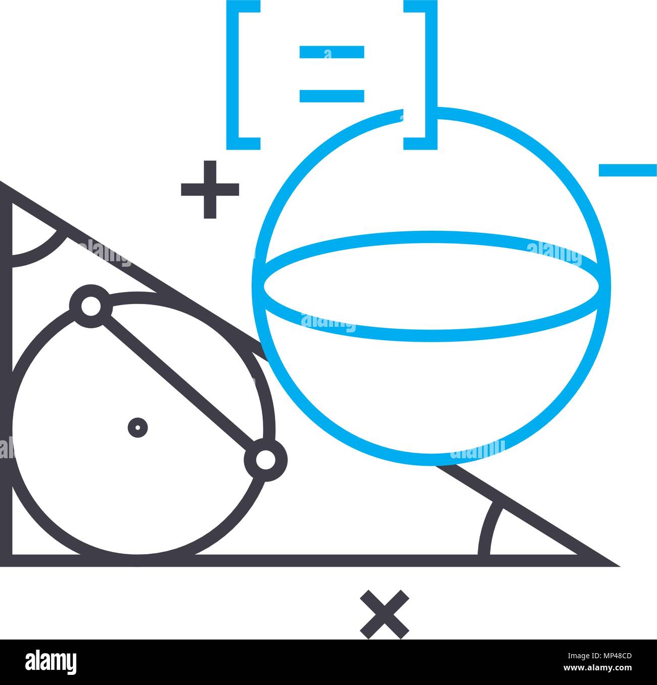 Study of geometry linear icon concept. Study of geometry line vector ...
