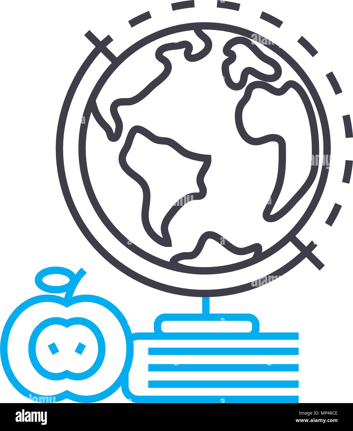 Study of natural sciences linear icon concept. Study of natural ...