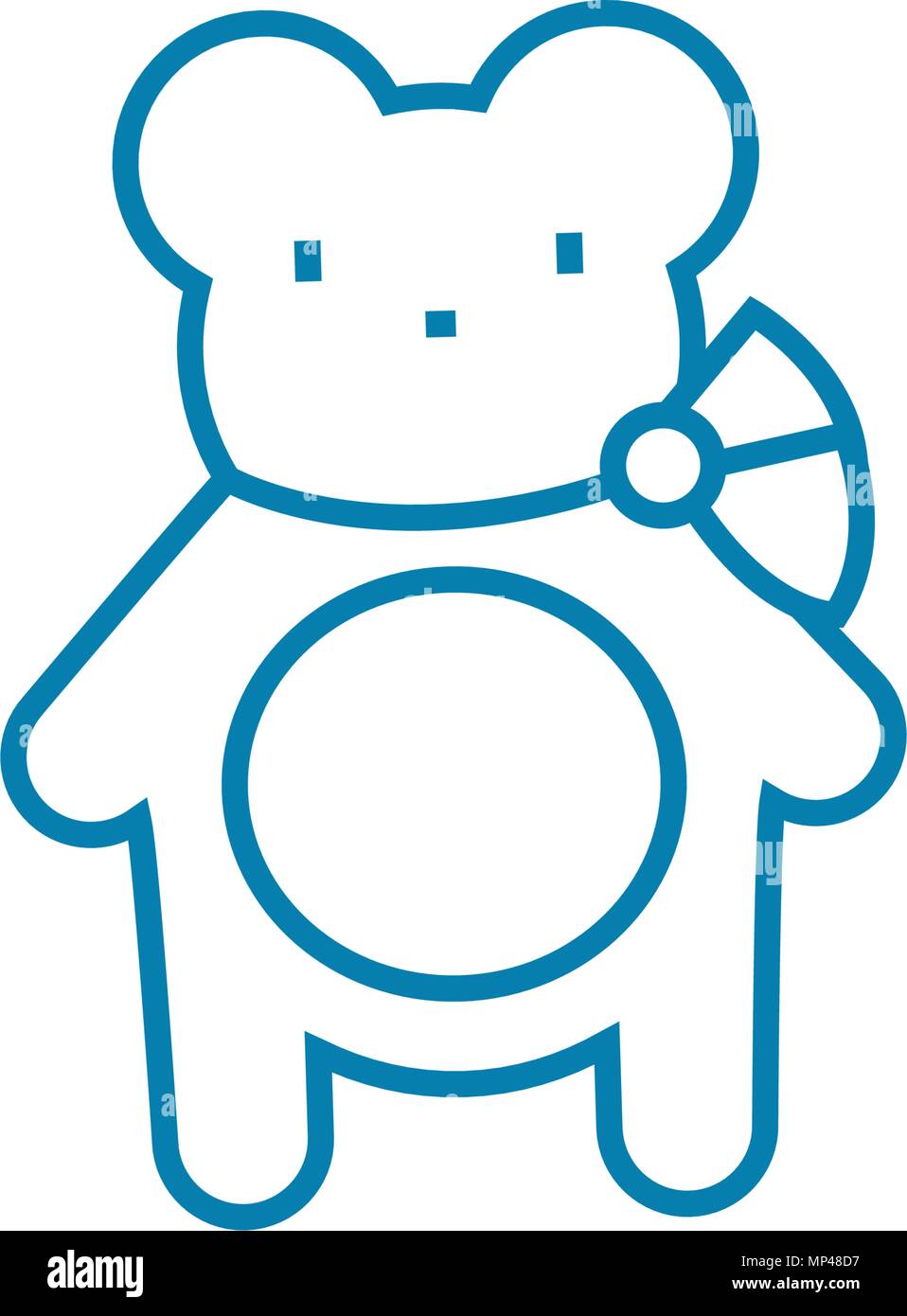 Stuffed animal linear icon concept. Stuffed animal line vector sign ...