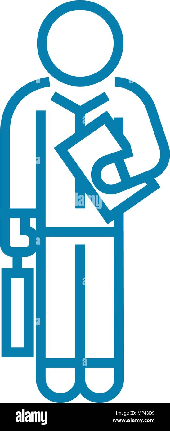 Submission of documents linear icon concept. Submission of documents ...