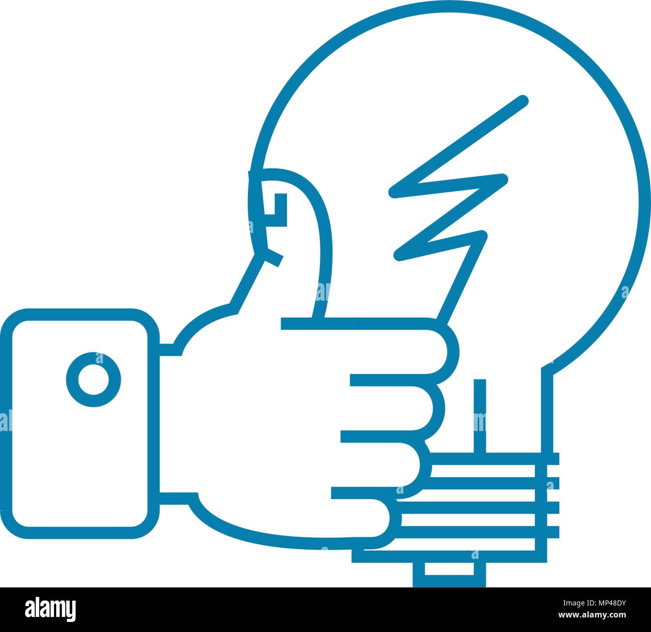 Successful project linear icon concept. Successful project line vector ...