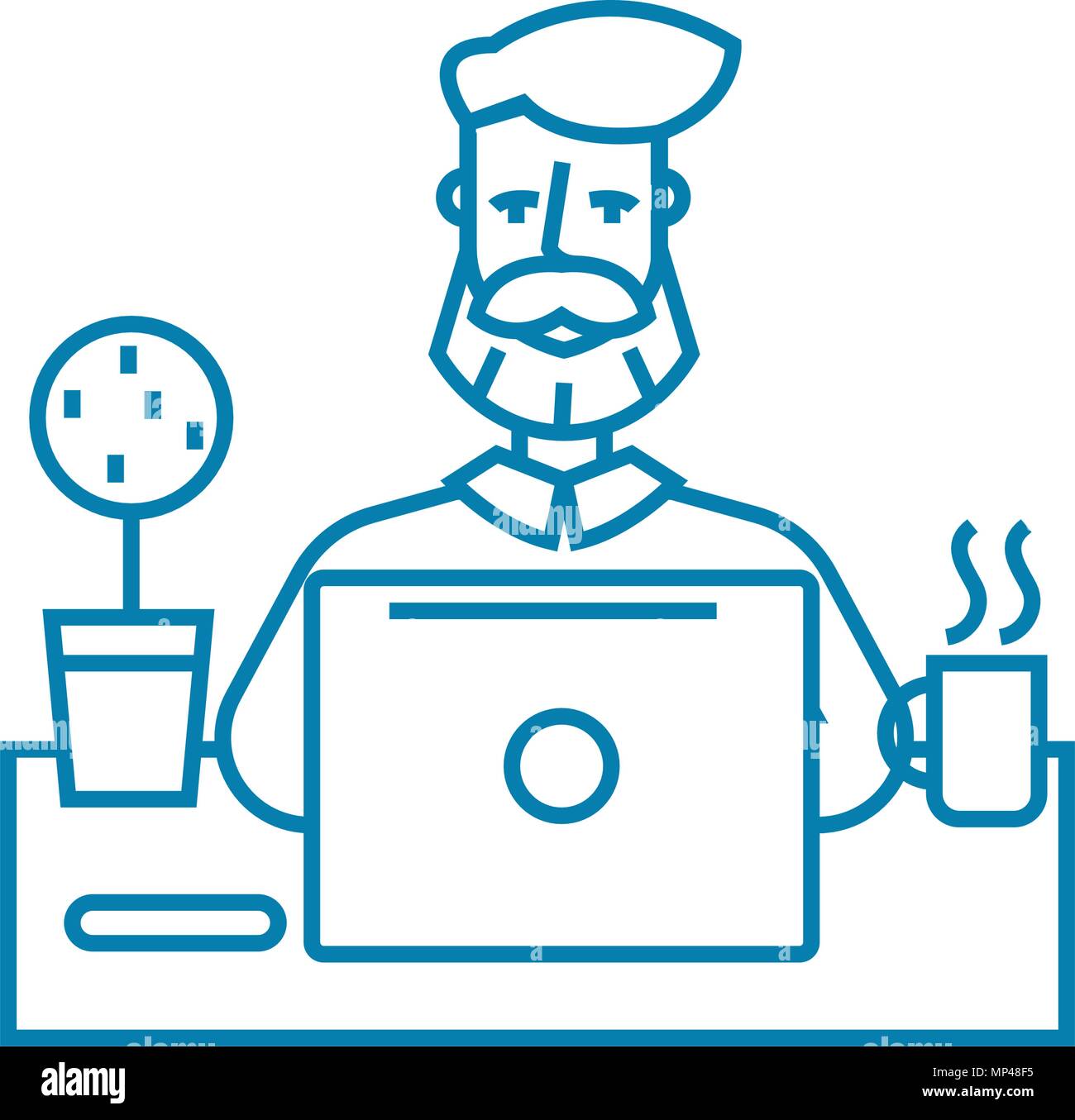 Surfing the web linear icon concept. Surfing the web line vector sign ...