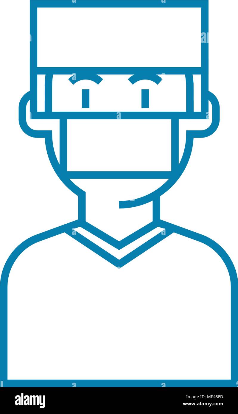 Surgeon linear icon concept. Surgeon line vector sign, symbol ...
