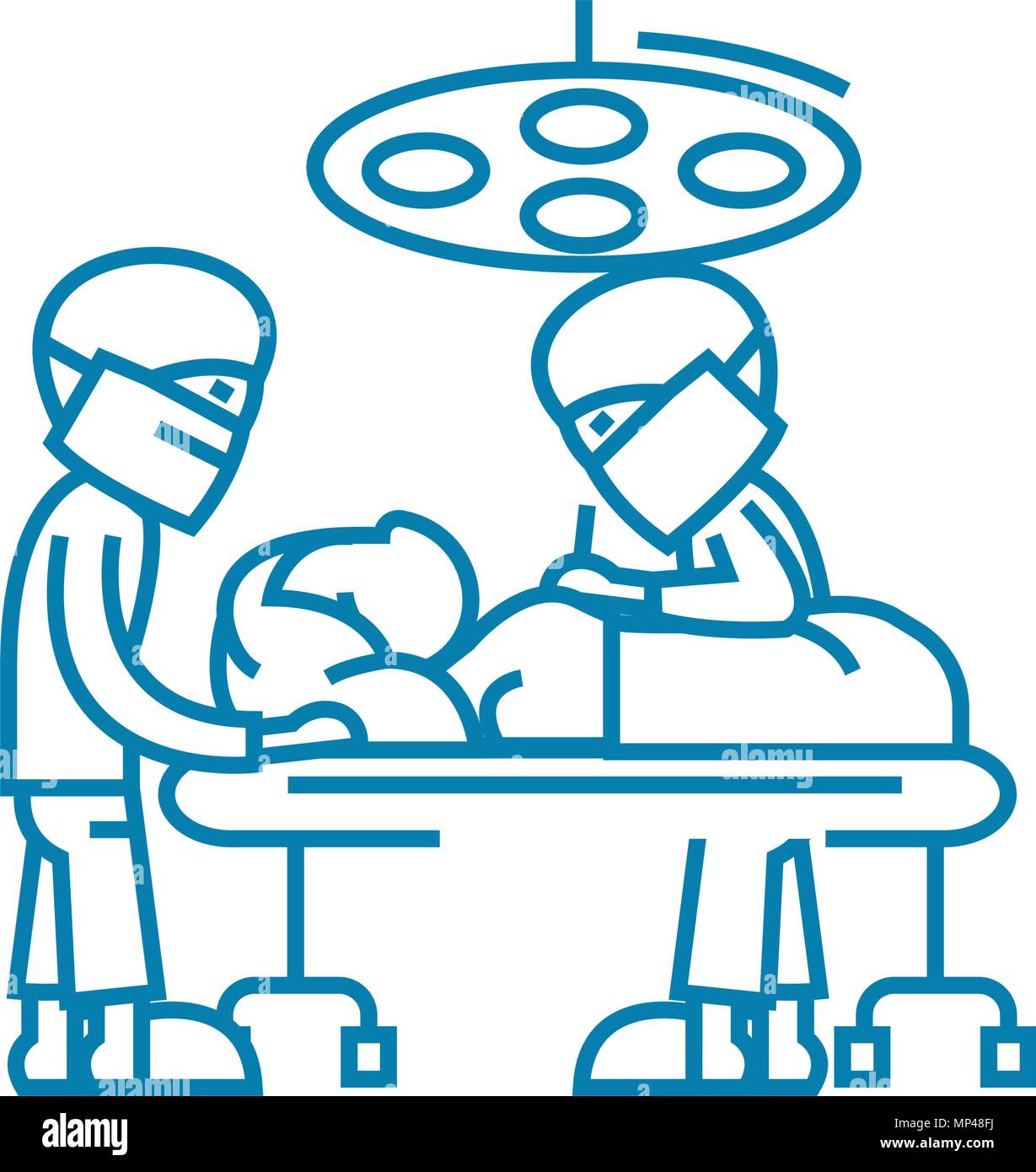 Surgical operation linear icon concept. Surgical operation line vector ...