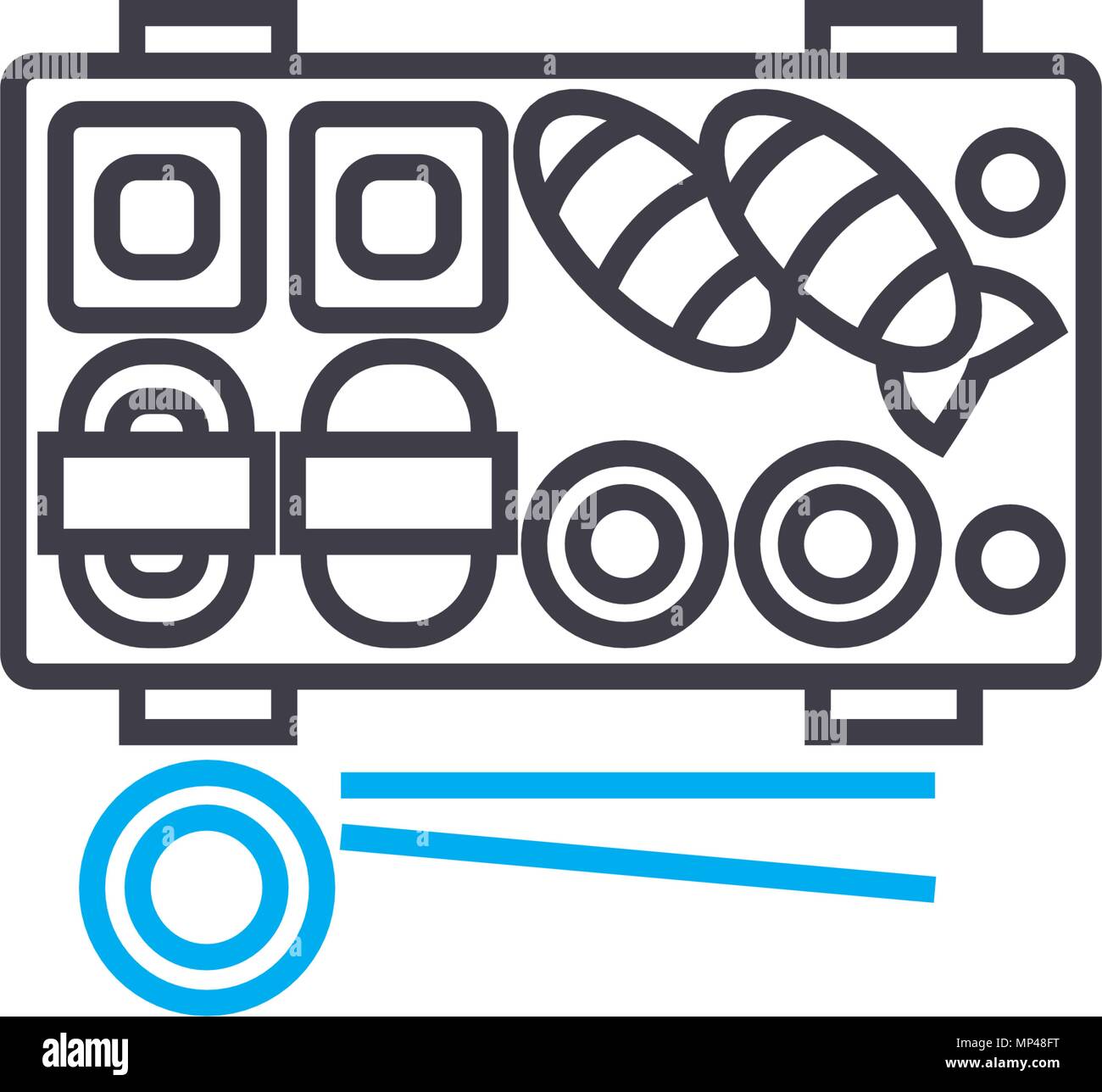 Sushi & rolls linear icon concept. Sushi & rolls line vector sign ...