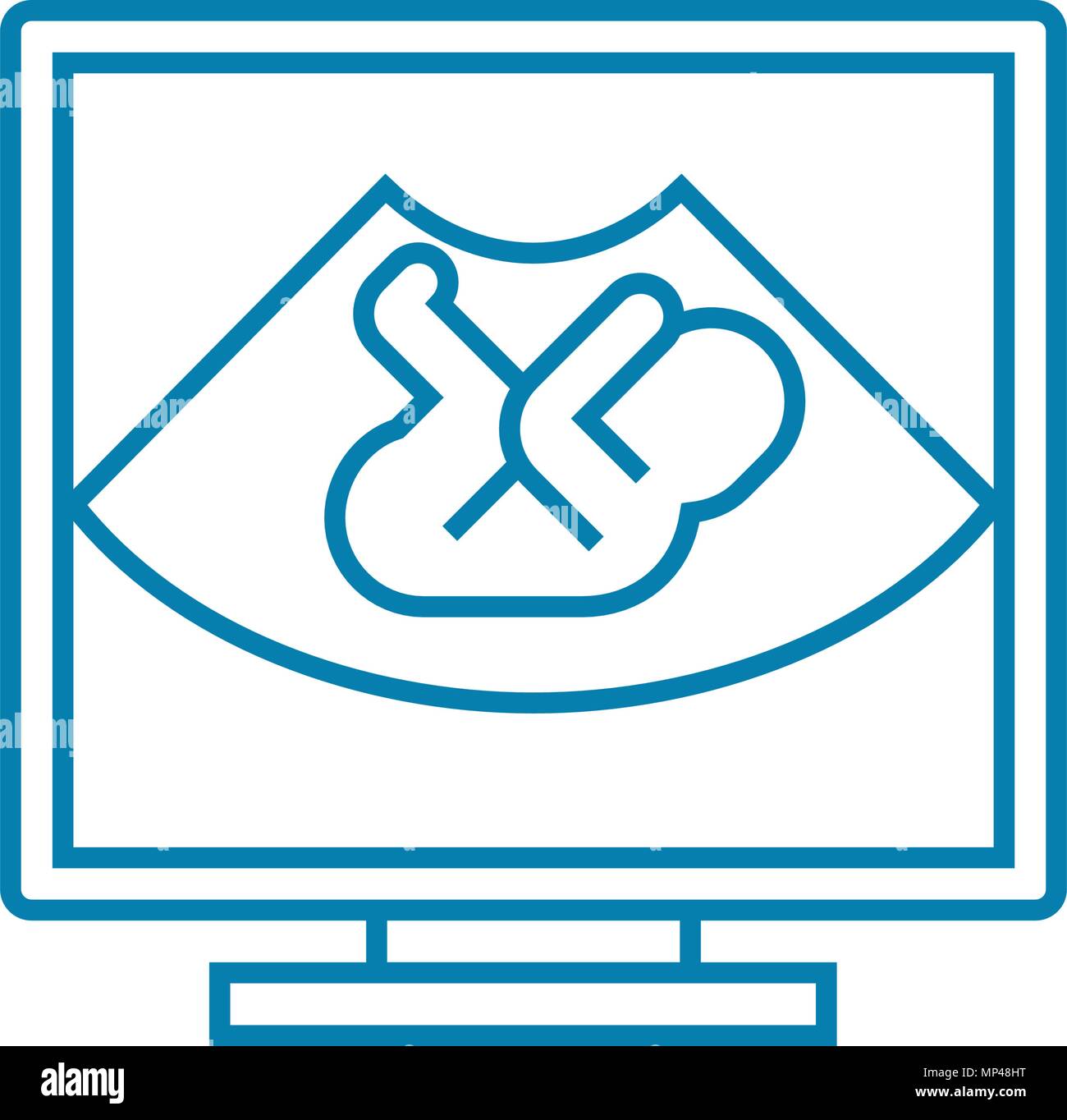 Taking ultrasound linear icon concept. Taking ultrasound line vector ...