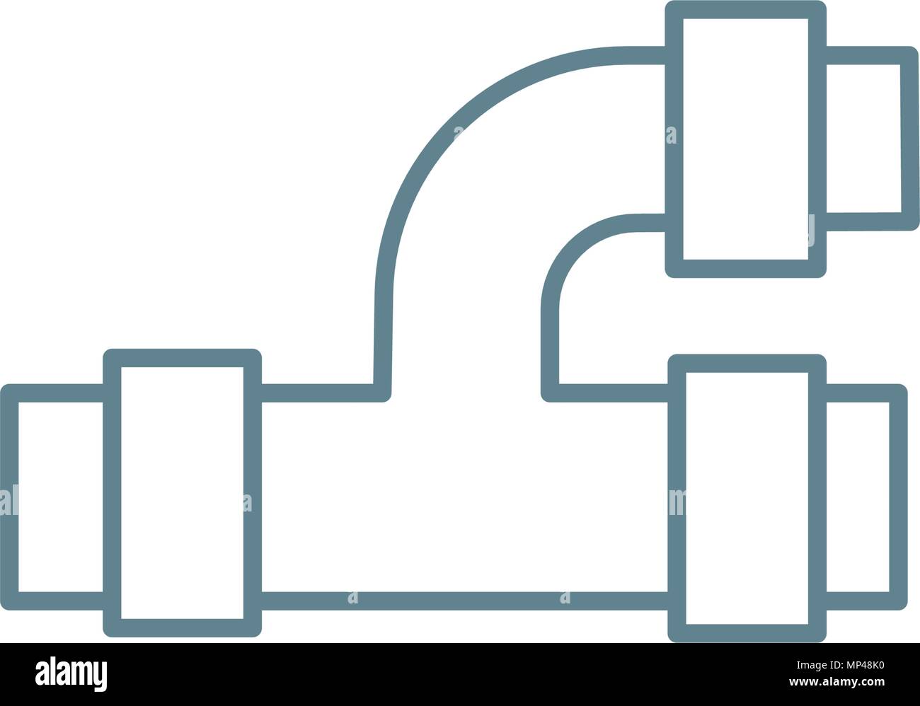 Tee pipe linear icon concept. Tee pipe line vector sign, symbol ...