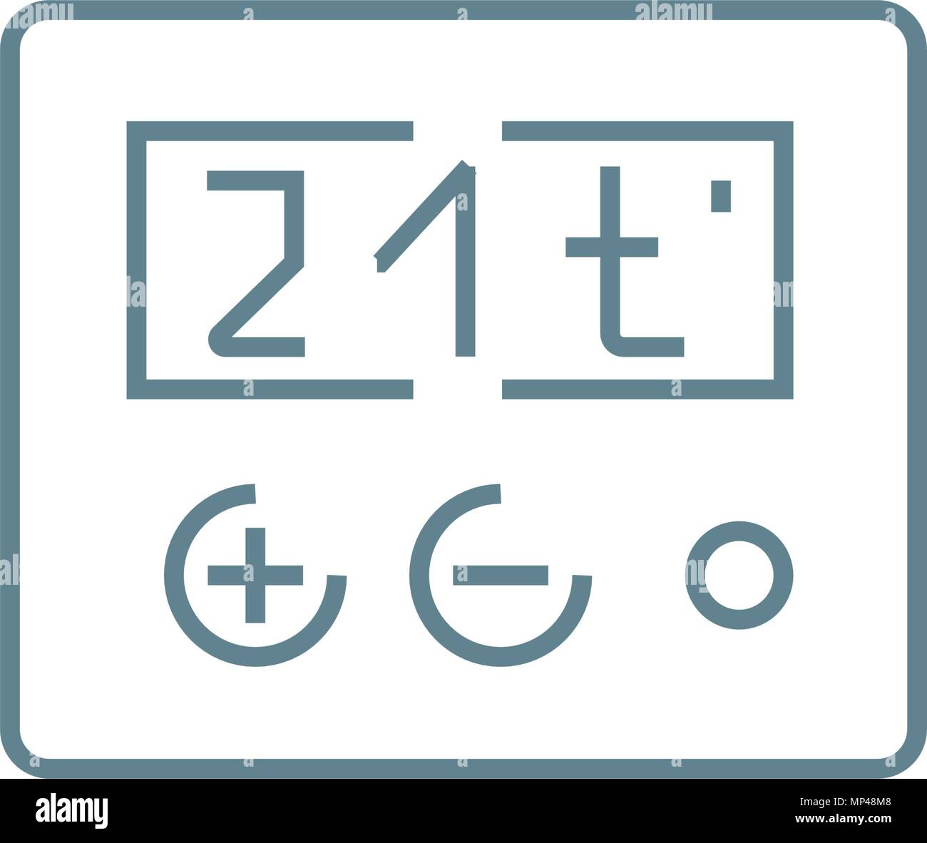 Temperature setting linear icon concept. Temperature setting line ...