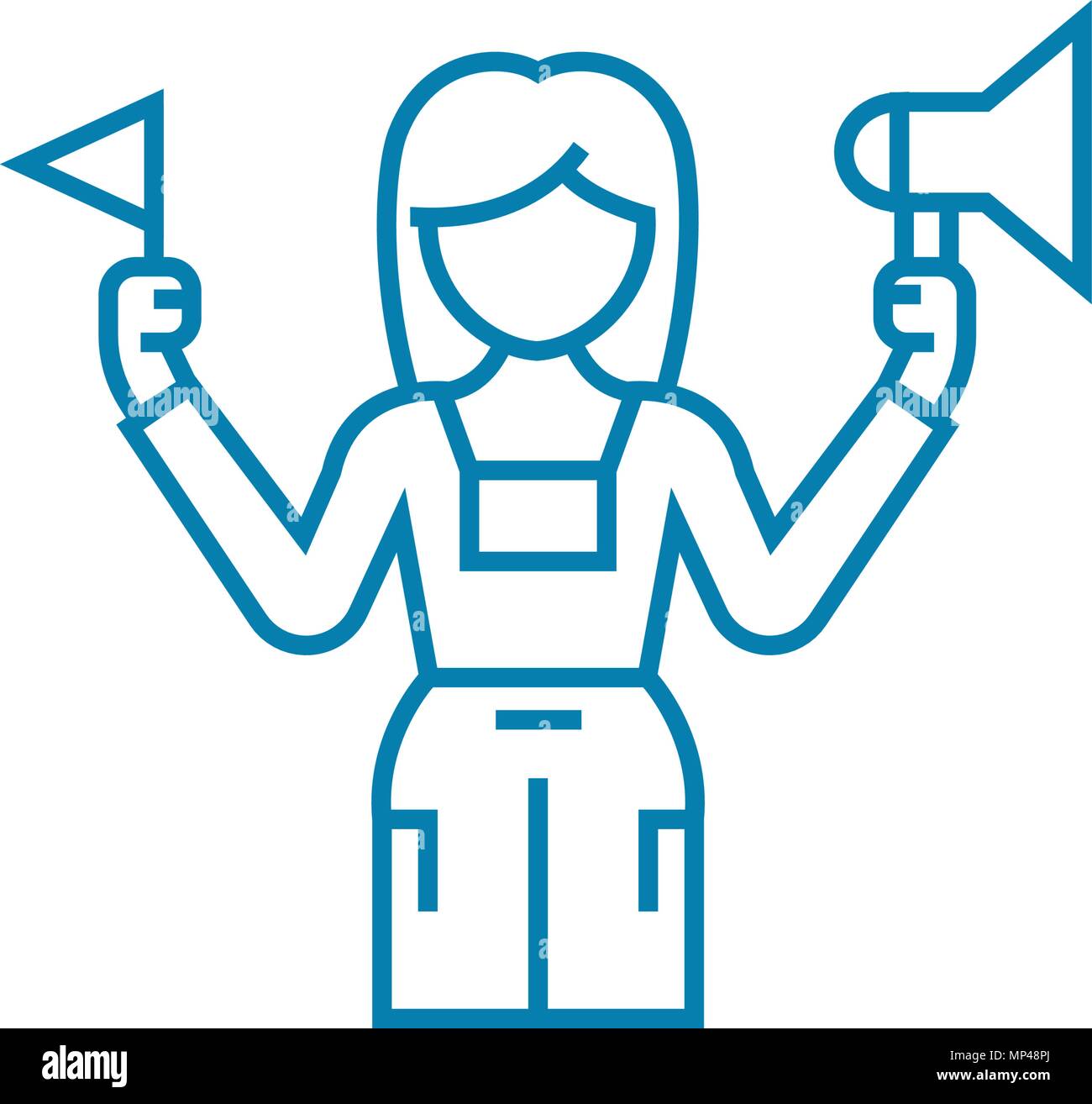 Tourist guide linear icon concept. Tourist guide line vector sign ...