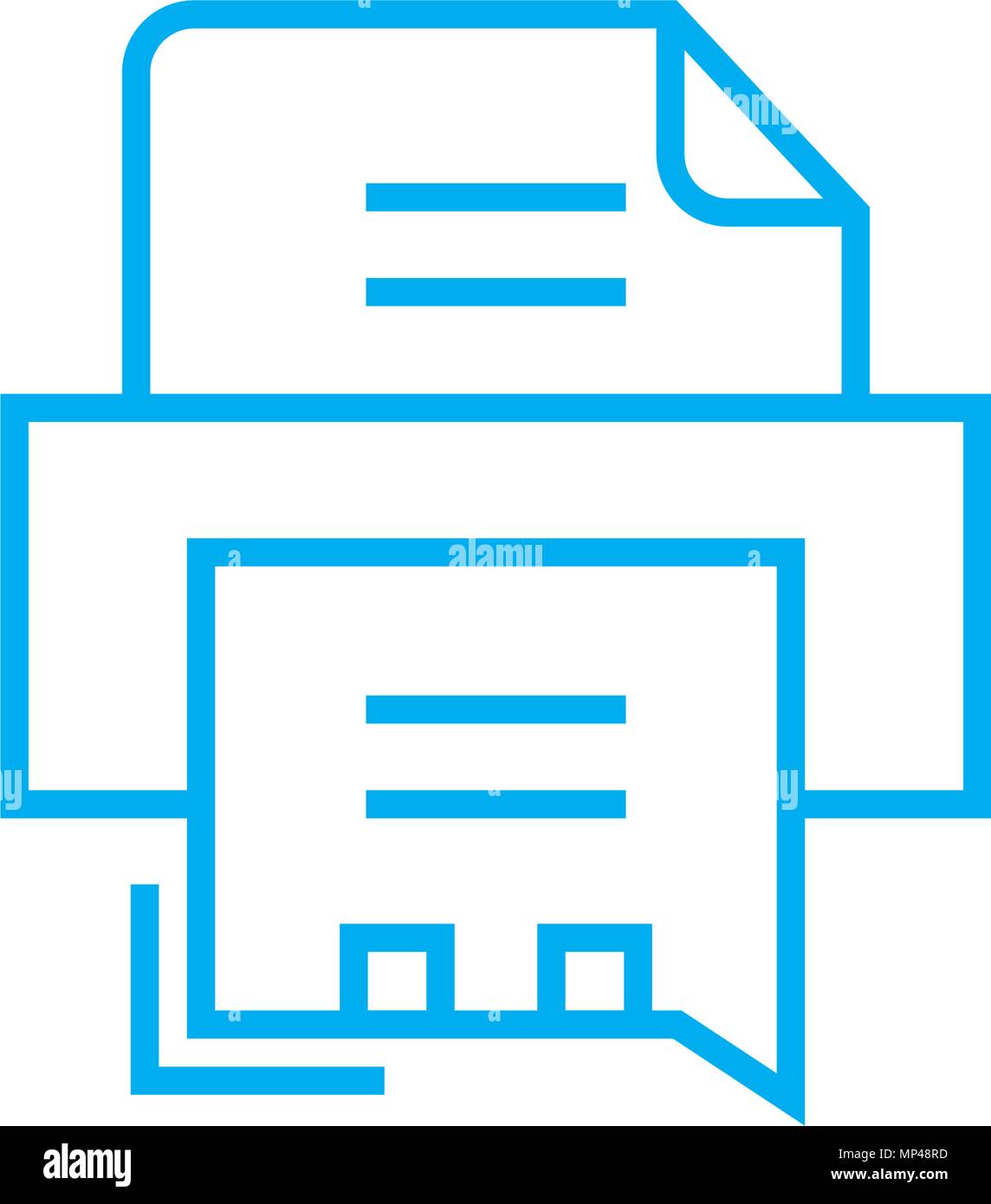 Tray with documents linear icon concept. Tray with documents line ...
