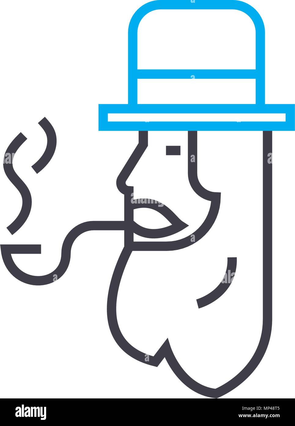 Tube smoking linear icon concept. Tube smoking line vector sign, symbol ...