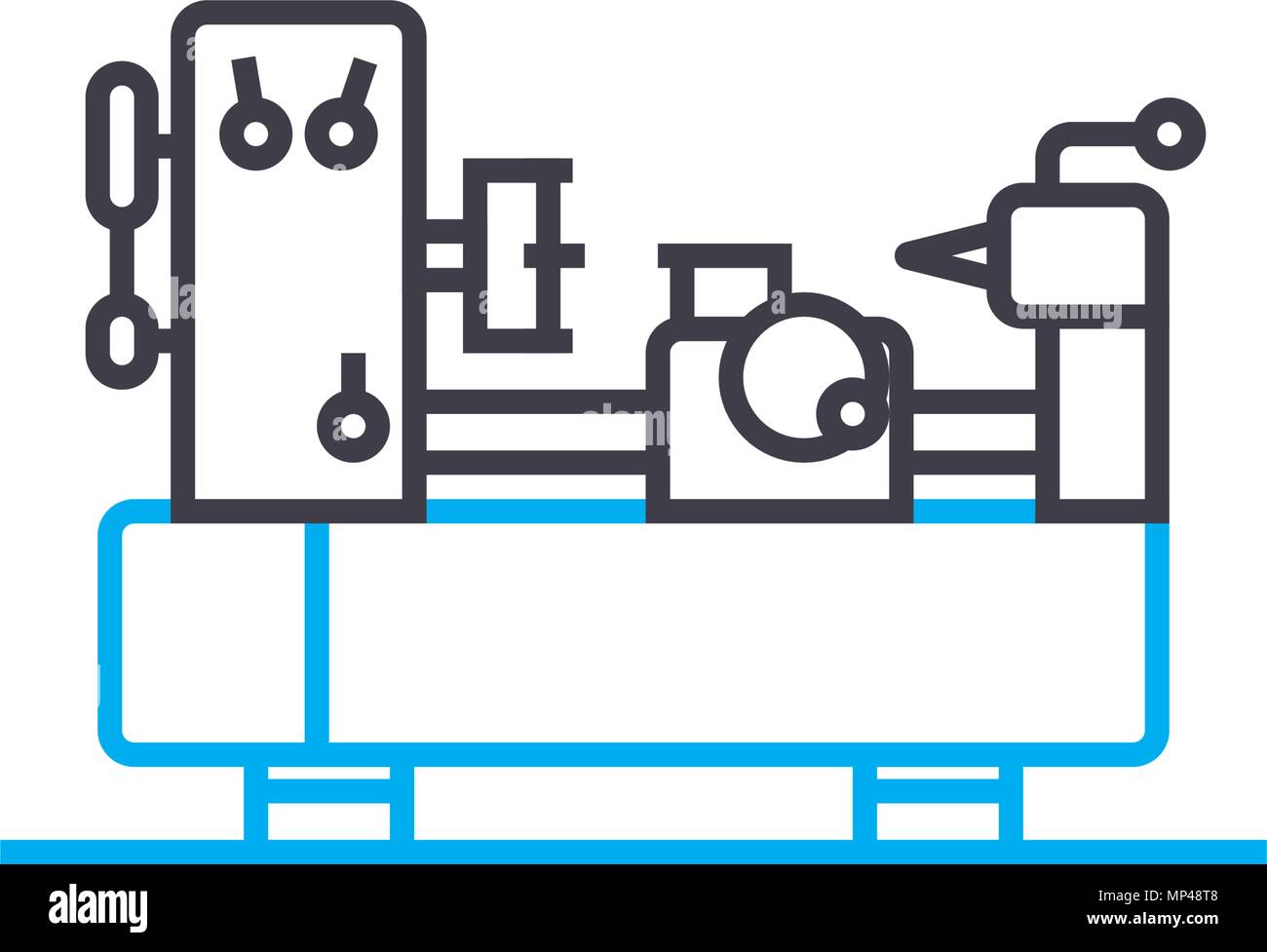 Turning work linear icon concept. Turning work line vector sign, symbol ...