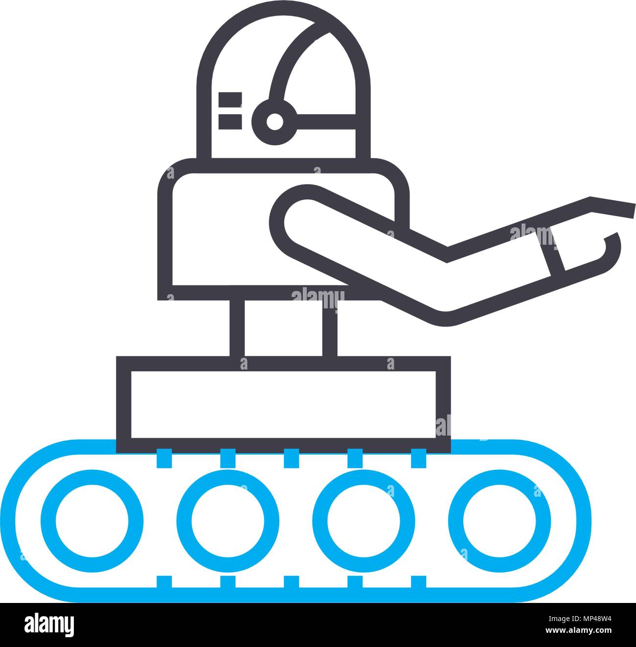 Use of robots linear icon concept. Use of robots line vector sign ...