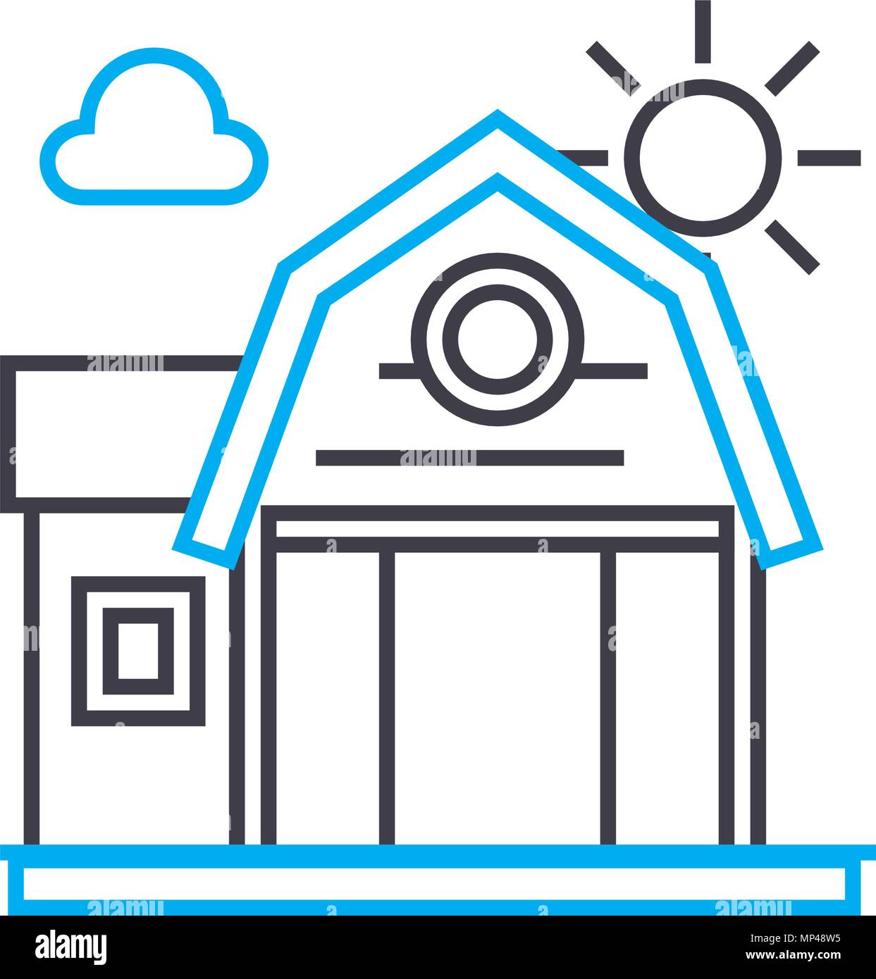 Vacation home linear icon concept. Vacation home line vector sign ...