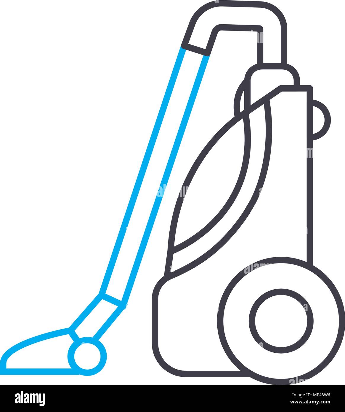 Vacuum cleaning linear icon concept. Vacuum cleaning line vector sign ...