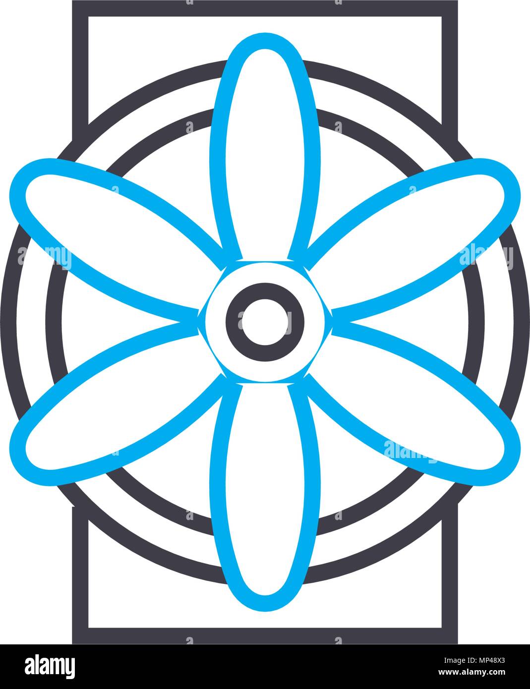 Ventilation industrial system linear icon concept. Ventilation industrial system line vector ...