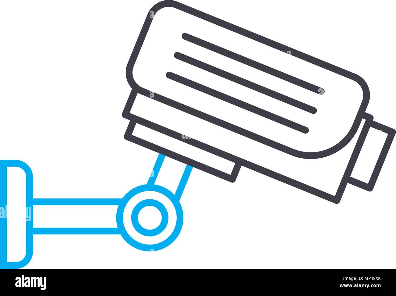 Video surveillance system linear icon concept. Video surveillance ...