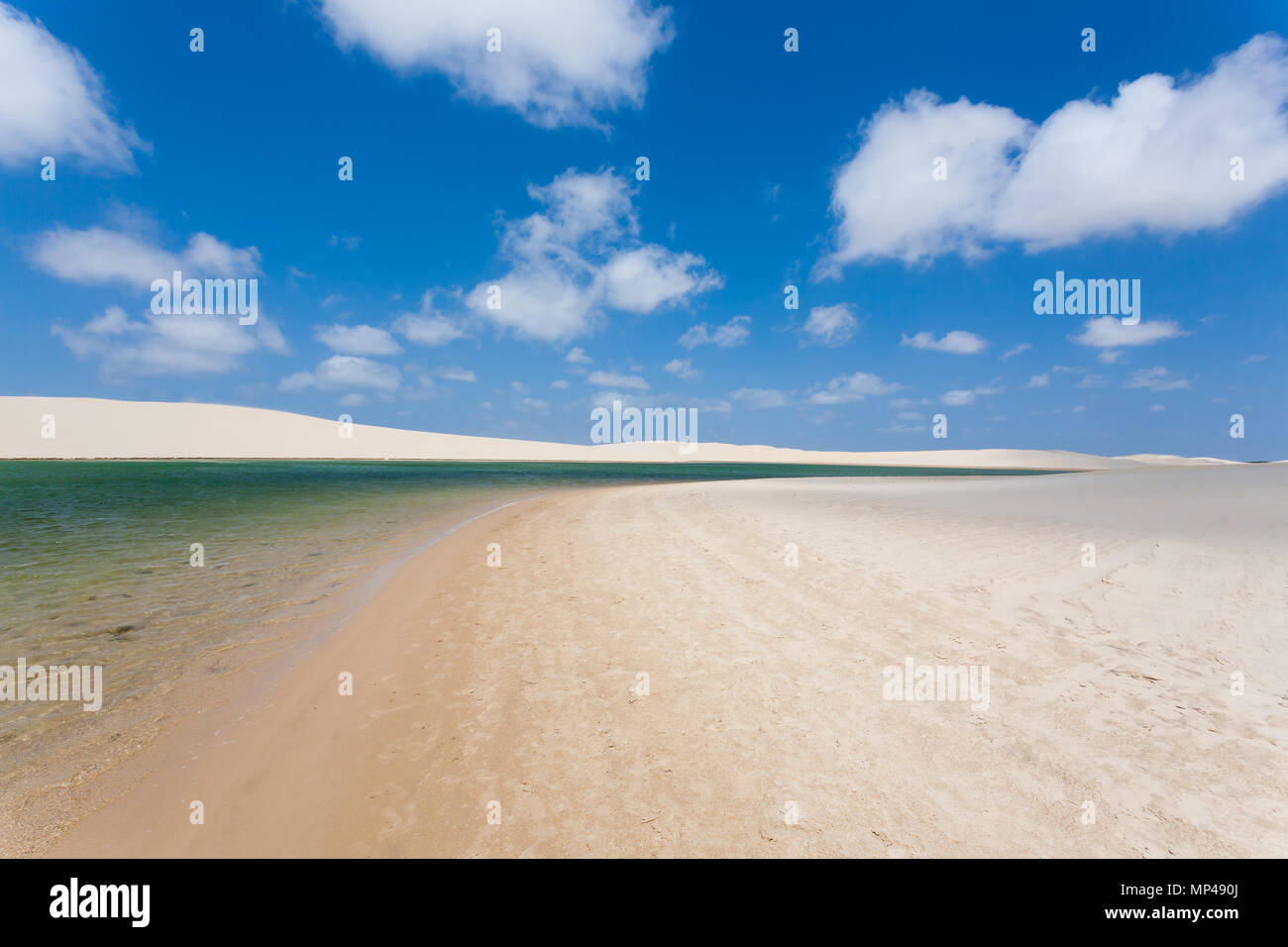 White sand dunes panorama from Lencois Maranhenses National Park ...