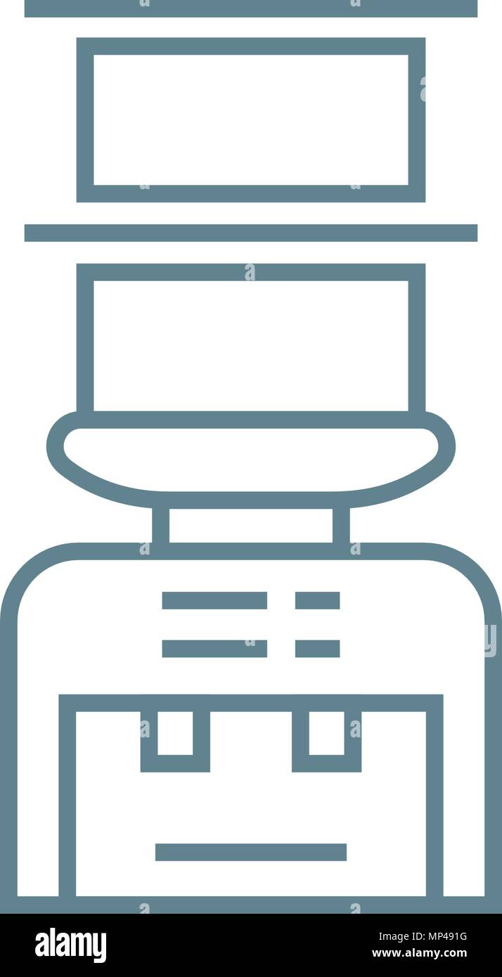 Water dispenser linear icon concept. Water dispenser line vector sign ...